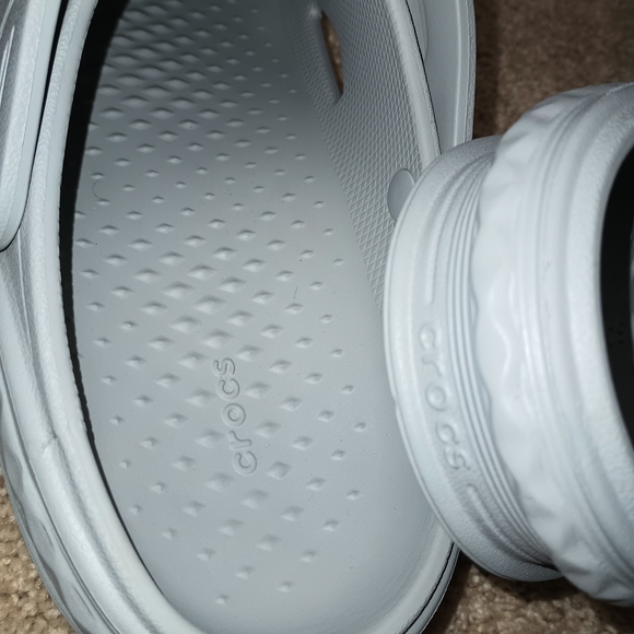 CROCS | Shoes | Unisex Crocs Light Gray Clogs Men 12 Women | Poshmark